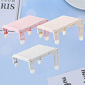 STOBAZA Heel Shoes Double-Layer Slots Bracket Home Footwear Adjustable Space Household Holder Stand Entryway Plastic Liftable Simple Kids Organizing Storage Sneakers Organizer High Saving