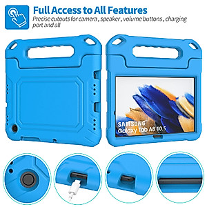 RTOBX Kids Case for Samsung Galaxy Tab A8 10.5 Inch 2022, Galaxy Tab A8 Case with Screen Protector, Shockproof Handle Stand Case for Samsung Galaxy Tab A8 10.5” 2022 (SM-X200/SM-X205/SM-X207), Blue