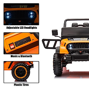 Nitoess 12V Kids Ride On UTV Car with Remote Control,Powered Electric Car for Kids, w/Spring Suspension, Music(Orange)