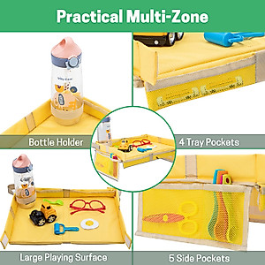 SWISSELITE Foldable Travel Tray Cover, Kids Travel Tray, Airplane Play Table Travel Placemat Tray- Used on Train Airplane Tray for Toddlers Children Unisex