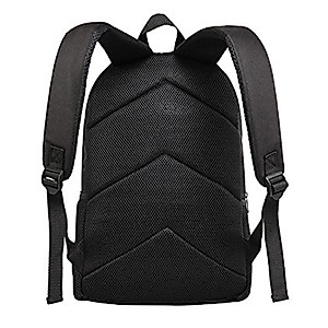 Dellukee Middle School Backpack 3D Wolf Printed Black Book Bag For Teens Boys Girls One_Size