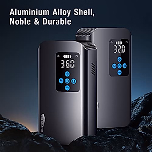 Nulksen Tire Inflator Portable Air Compressor, 150 PSI Cordless Air Pump with 7800mAh Battery, Tire Pump with Pressure Gauge for Car Bicycle Motorcycle Ball, Electric Bike