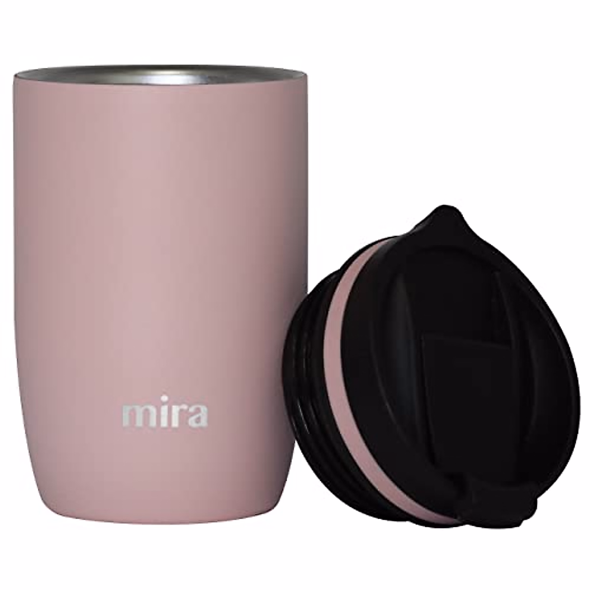 MIRA 16 oz Travel Mug, Insulated Stainless Steel Tumbler with Screw Lid, Cup Holder Friendly, Travel Coffee Cup, Insulated Coffee Mug with Lid for Coffee, Tea, Cocoa, Pink
