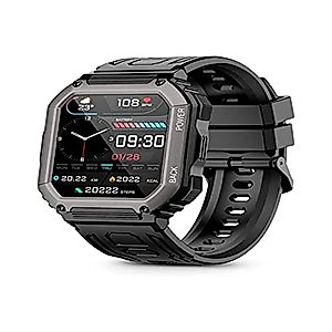 ZYCZWL Military Smart Watches for Men with Bluetooth Call(Answer/Dial Calls) Tactical Outdoor Sports Smartwatch for Android and iPhone 5ATM Waterproof Watch with 1.8'' Big Screen Fitness Tracker