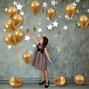 Sumind 100 Pieces 5 Inch Metallic Gold Balloons Decorative Latex Balloons for Birthday Wedding Engagement Festival Graduation Party Decorations