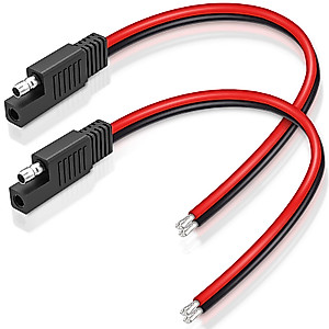 Electop SAE Connector Extension Cable, SAE Quick Connector Disconnect Plug SAE Power Automotive Extension Cable Solar Panel Cable Wire(2 Pack)