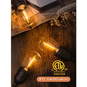 addlon LED Outdoor String Lights 36FT with Dimmable Edison Vintage Shatterproof Bulbs and Commercial Grade Weatherproof Strand - ETL Listed Heavy-Duty Decorative Lights for Patio Garden