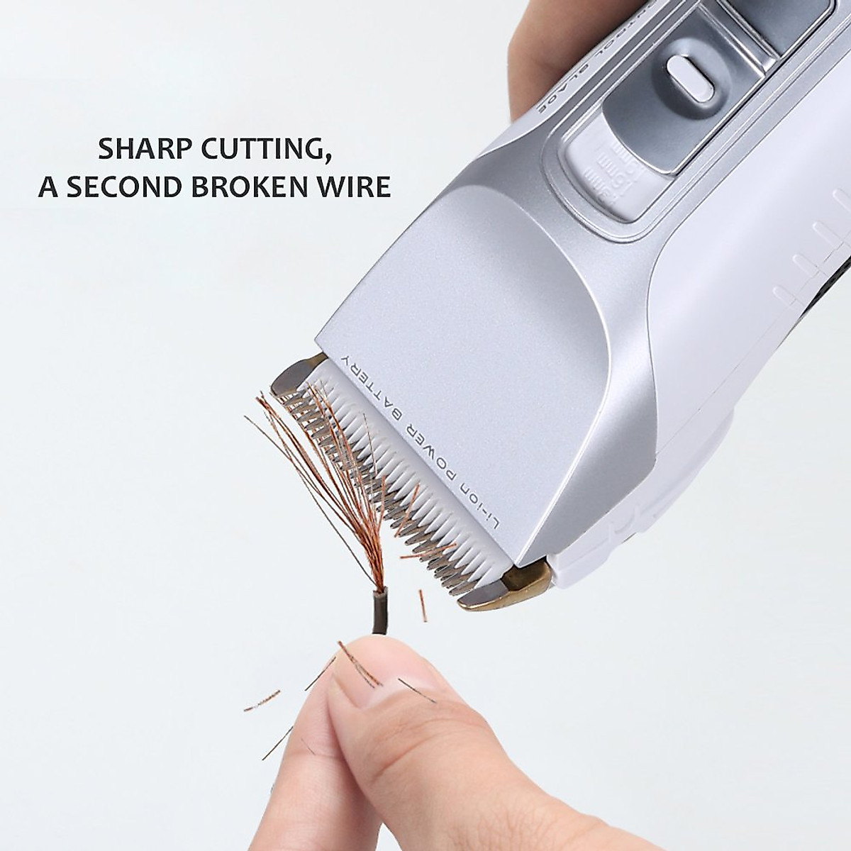 Codos Professional Hair Clipper for Hair Salon and Men Quiet Barber Clippers Cordless Haircut kit Electric Cermanic Hair Clippers(Silvery White)
