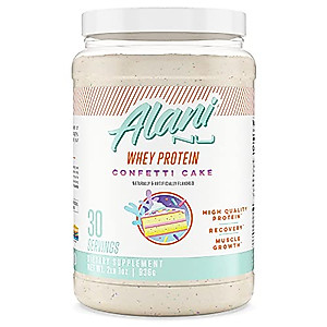 Alani Nu Whey Protein Powder, 23g of Ultra-Premium, Gluten-Free, Low Fat Blend of Fast-digesting Protein, Confetti Cake, 30 Servings
