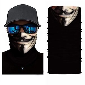 Aijian Versatile Sport Headwear， Work as Fishing Mask, Sports Scarf, Bandana Headbands, Headwear with Wind/Sun/UV Protection for Cycling, Motorcycling,Hunting, Hiking (Black, One Size)