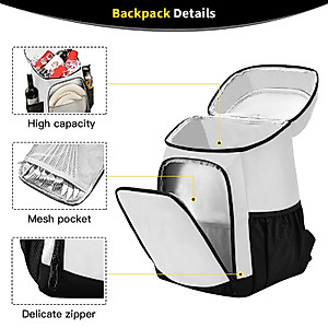 Flamingo Cooler Backpack for Women Men Picnic Cooler Bags Insulated Soft Lunch Backpack with Leakproof Lunch Cooler for Work Fishing Hiking Camping Park Beach