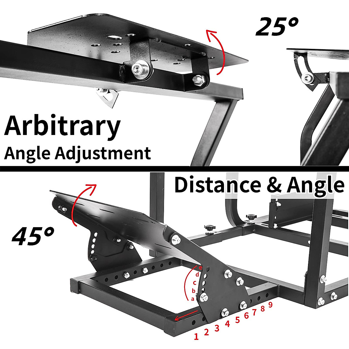 Minneer Simulator Driving Cockpit Frame with Seat Compatible with Logitech G25G27G29G920 Adjustable Racing Wheel Stand Fit for PC/Xbox/PS4 Gaming Steering Stand,Wheel and Pedals Not Include