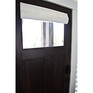 Small Front Door Curtain Washable (25"w x 20"L Bright White)