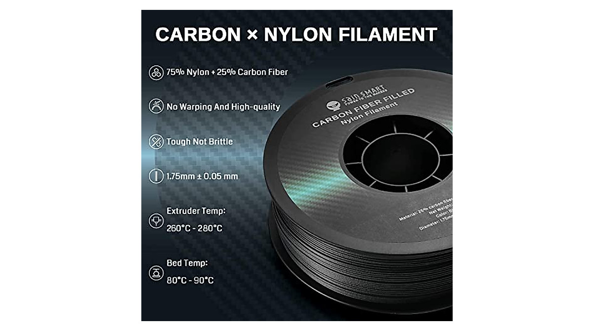 SainSmart Carbon Fiber Nylon Filament for 3D Printing