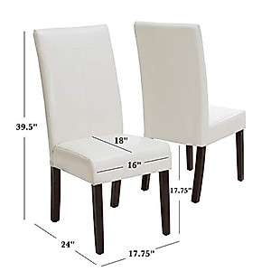 Christopher Knight Home Lissa PU Dining Chairs, 2-Pcs Set, Ivory