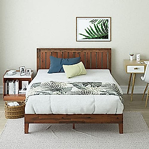 ZINUS Vivek Deluxe Wood Platform Bed Frame with Headboard / Wood Slat Support / No Box Spring Needed / Easy Assembly, Full