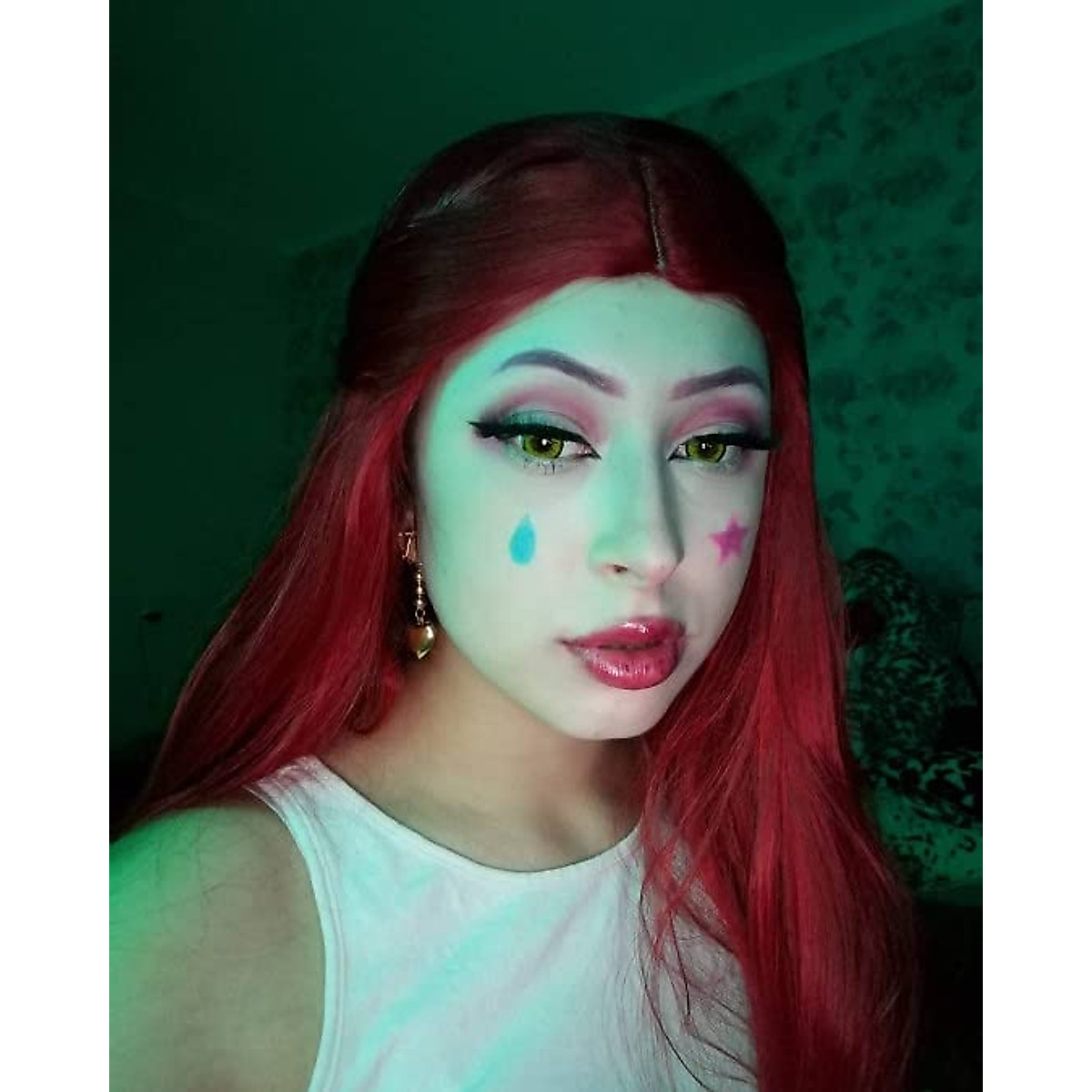 SONGCHANG JEWELRY HUNTER x HUNTER Hisoka Earrings - Star and Teardrop Anime Stud Earrings - Gifts For Christmas, Cosplay, Comic Con, Dress Up Party (gold heart drop)