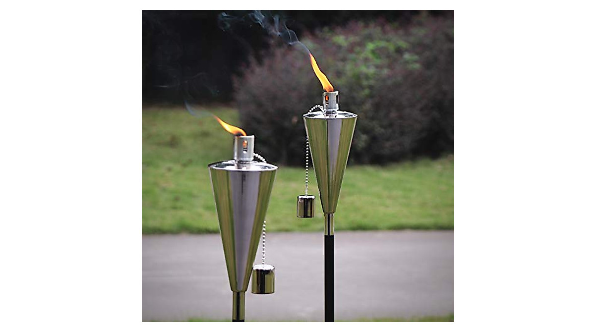 FAB BASED Stainless Steel Oil Torch Set for Garden & Patio