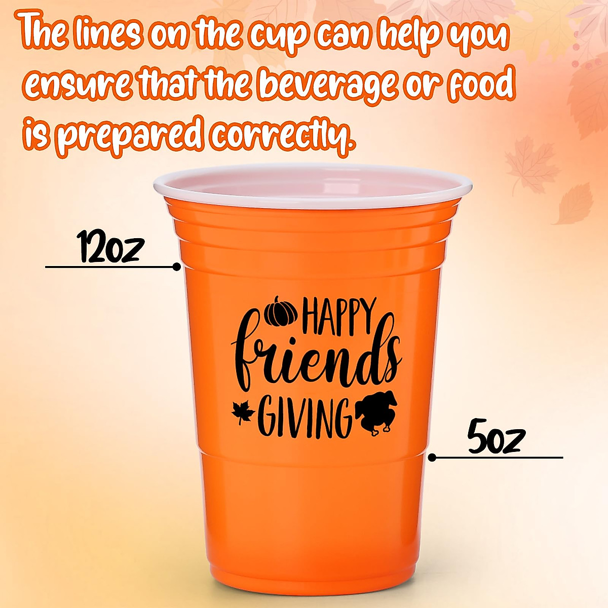 Nefelibata 24 Pack 15OZ Thanksgiving Party Plastic Cups Friendsgiving Disposable Tableware Friends Gathering Party Supplies Thanksgiving Dinner Wedding Birthday Favors Give Thanks Drinking Cups