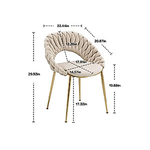 Adjustable Chair, Accent Chairs for Living Room Armless Polyester Ivory Comfy Modern Home Furniture 22.44" Lx20.87 Wx29.92 H