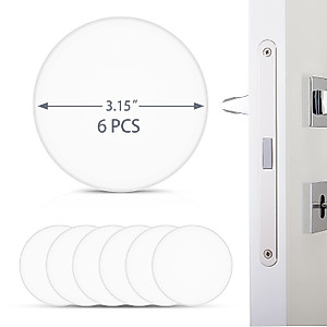 Large Door Knob Wall Protector 3.15“, 6pcs White Door Stopper Wall Protector with Strong Self Adhesive, Soft Silencer Door Bumpers for Home and Office