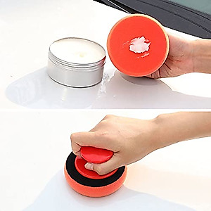 Car Wax Polish Sponge with Handle, Applicator Pad for Car Interior Care/Waxing/Polishing/Paint Cleaning - 12 Pcs