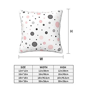 EWMAR Pink Gray White Modern Polka Dot Pattern Throw Pillow Covers Cushion Decorative Pillowcases for Sofa Couch Living Room Outdoor Home Decor