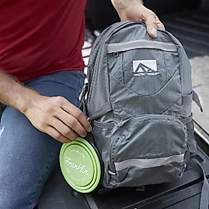 Franklin Sports Arctic Trails Lightweight Packable Durable Travel Hiking Backpack Daypack Outdoor Compact Foldable Design