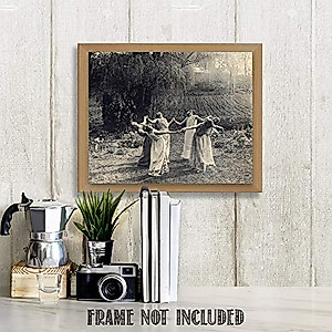 Gothic Home Decor Circle of Witches Dancing- Wiccan Decor 11x14 Unframed Oddities and Curiosities Spooky Home Decor - Witchy Decor Aesthetic for Your Home - Makes a Great Pagan Decor Gift - Gothic Art