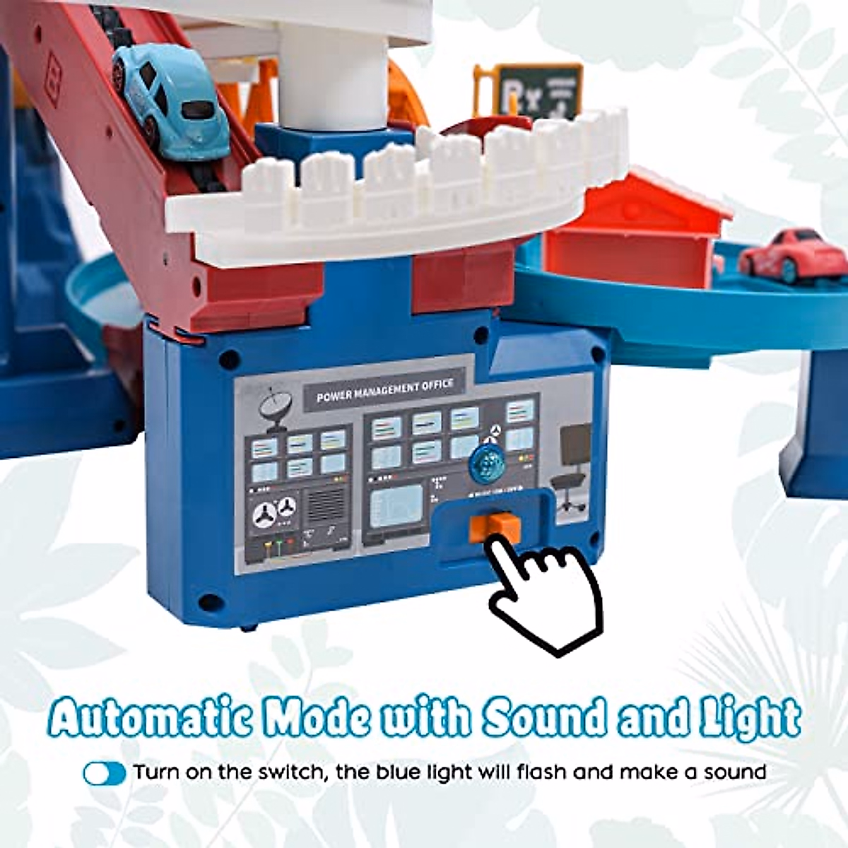 Race Track Toys for Kids Car Adventure Toy Dinosaur Climbing Hills Railcar with 4 Cars Colorful Vehicles Construction Play Set