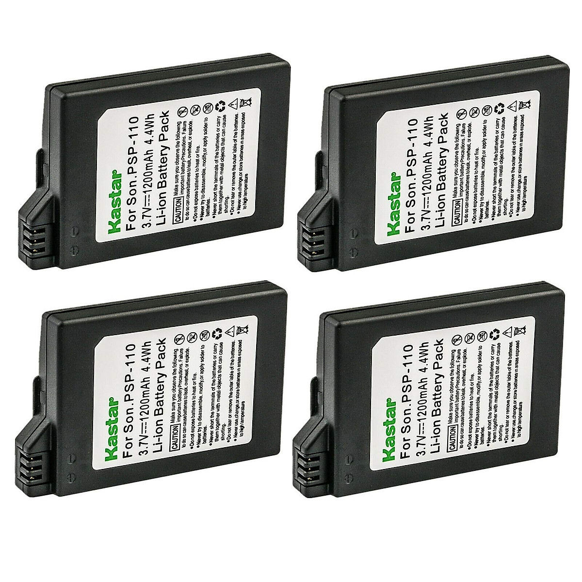 Kastar 4-Pack Battery Replacement for Sony PSP-S110, PSPS110 Battery, Sony PSP 3001, PSP 3002, PSP 3003, PSP 3004, PSP 3005, PSP 3006, PSP 3007, PSP 3008, PSP 3009, PSP 3010, PSP-Lite, PSP-Silm
