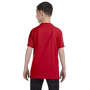 Hanes boys Cotton T-Shirt(5450)-Deep Red-XS