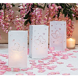 Luminary Bags Paper Two Hearts (12 Pack) Weddings/Bridal Showers/Party Supplies