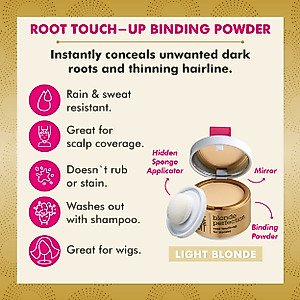 Root Touch Up Powder by Style Edit | Temporary Hair Color for Light Blonde, Dark Roots, Highlights, and Grays | Mineral Infused Concealer for Thinning Hair and Hairline | 0.14 oz.