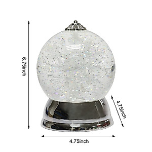 Christmas Decor Lighted Snow Globe with Spinning Snowflake, Battery Operated (not Included) - 6.5" H x 4.5" W x 4.5" D
