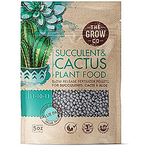 Succulents & Cactus Plant Food - Gentle Long Lasting Formula, Slow Release Fertilizer (Liquid Alternative) for All Potted Succulent, Cacti & Aloe Vera Plants (5 oz)