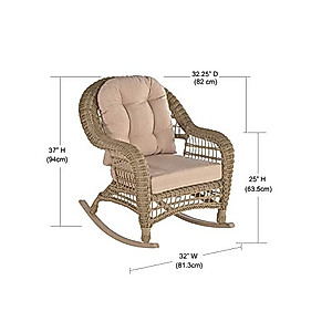 W Unlimited Saturn Collection Outdoor Garden Patio 2-PC Cappuccino Furniture Conversation Set Chair, Light Brown