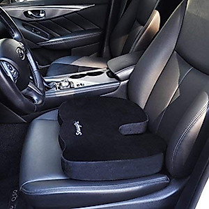 SnugPad Upgraded Memory Foam Seat Cushion, for Sciatica, Back, Hip, and Tailbone Pain Relief, Firm Comfortable, Support for Office Chair, Wheelchair,Car. Nonslip Orthopedic Memory Foam Coccyx Cushion