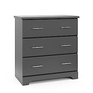 Storkcraft Brookside 3 Drawer Dresser (Gray) – Baby and Kids Bedroom Organizer, Nursery Chest, Storage Dresser With Drawers, Universal Design