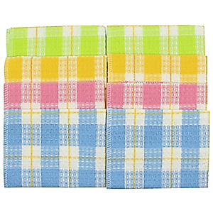 Mia'sDream Cotton Rags Terry Dish Cloths Dish Rags for Cleaning, Absorbent Cleaning Rags Lint Free Cleaning Cloths Pack of 8, 13inch x 13inch Multi Colors