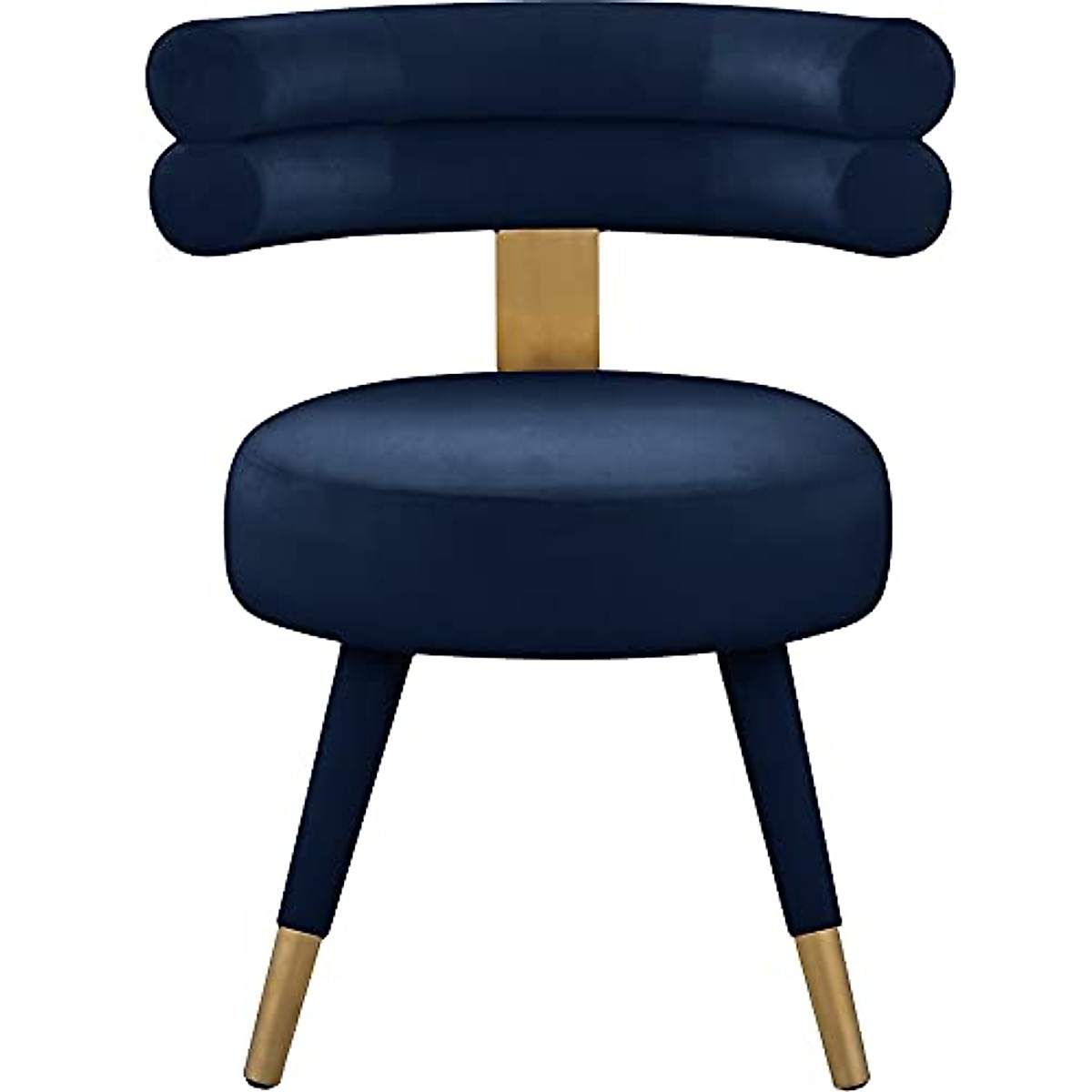 Meridian Furniture Fitzroy Collection Velvet Upholstered Dining Chair with Deep Channel Tufted Back, 24.5" W x 22" D x 29.5" H, Navy