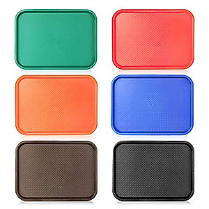 New Star Foodservice 28010 6-Piece Fast Food Tray, 12 by 16-Inch, Assorted Colors