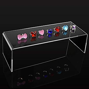 Thyores 5 Pcs Large Acrylic Risers, Clear Display Showcase Collectibles Display Shelf, Retail Desktop Display Cupcake Stand Dessert Stand