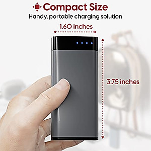 TALK WORKS Portable Charger - Fast Charging Power Bank Compatible with iPhone 13/Pro/Pro Max, 14/Plus/Pro/Pro Max, 12, 11, XR, XS, X, 8, 7, 6, SE, iPad, Android - External Cell Phone Backup (Grey)