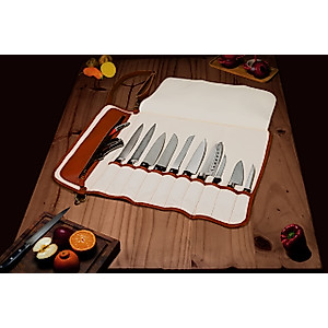 Chef Knife Bag by EVERPRIDE – Knife Roll Holds 10 Knives up to 18” PLUS Pocket for Cooking Tools – Durable Knife Carrier for Chefs and Culinary Students – Knives Not Included