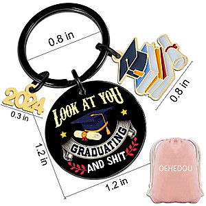 OEHEDOU Funny Graduation Gifts College Graduation Keychain 2024 Graduation Gifts For Seniors Student University Graduation Class Of 2024 Graduation Gifts For Him Her Graduate From College