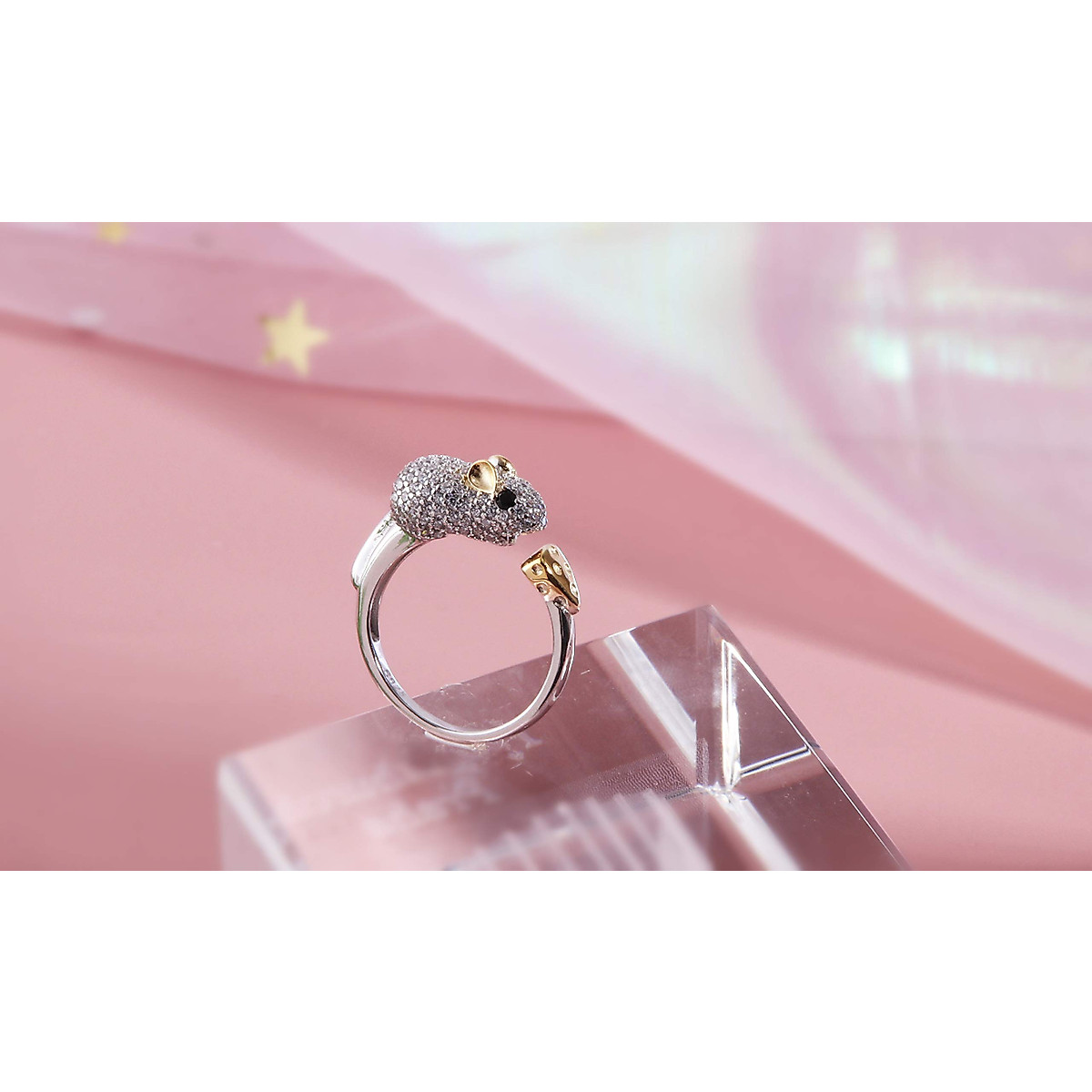 Helen de Lete Rat Steal Cheese S925 Sterling Silver Adjustable Ring