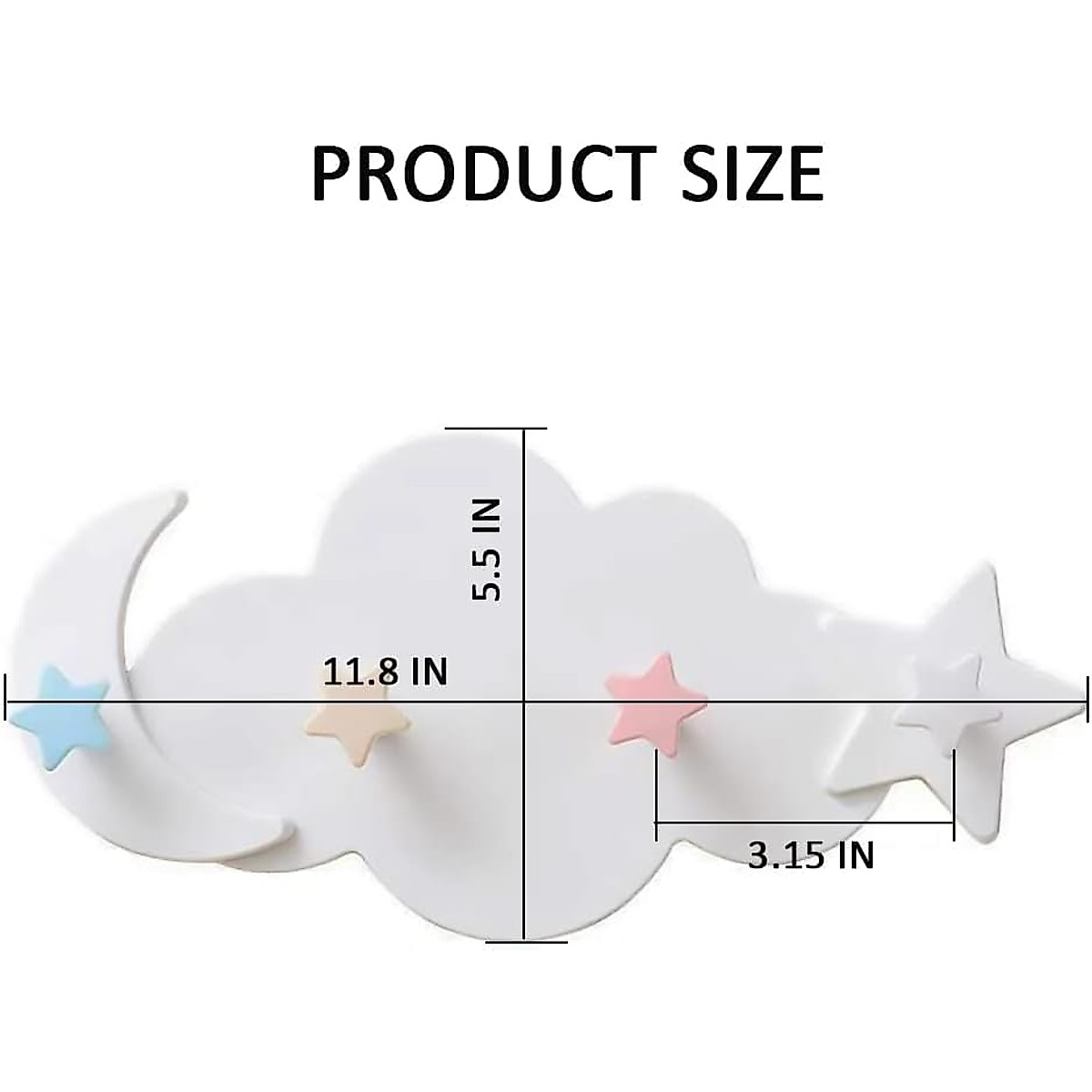 BOSGAS Adhesive Wall Hook for Kids Room,Decorative Wall Mounted Hooks Rack for Hanging Hair Clips,Headwear, Wallets,Hats,and Towels,Kids Coat Hook Rack for Boys and Girls,Easy to Use