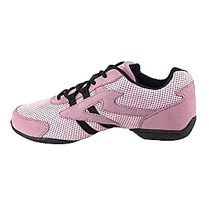 Very Fine Dancesport Shoes - Unisex-Adult Jazz Ballroom Exercise Dance Sneaker VFSN012 + Shoe Bag (Pink, Size 5.5)