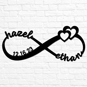 Custom Infinity Sign | Personalized Wedding Gift | Couples Gift for Her | Wedding Date Sign | Engagement Gift | Anniversary Gift | Bridal Shower Gift | Custom Metal Signs | First Names Sign